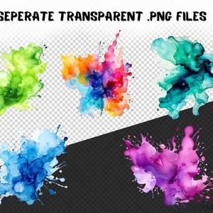 Watercolor Color Splash Clipart 20 Png, Abstract Paint Splatter ...