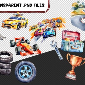 Little Racers Watercolor Clipart 66 Png Race Car Graphics, Racing Kids ...