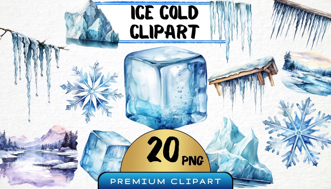 Watercolor Ice Cold Clipart 20 Png, Frost Graphics, Winter Lanscapes ...