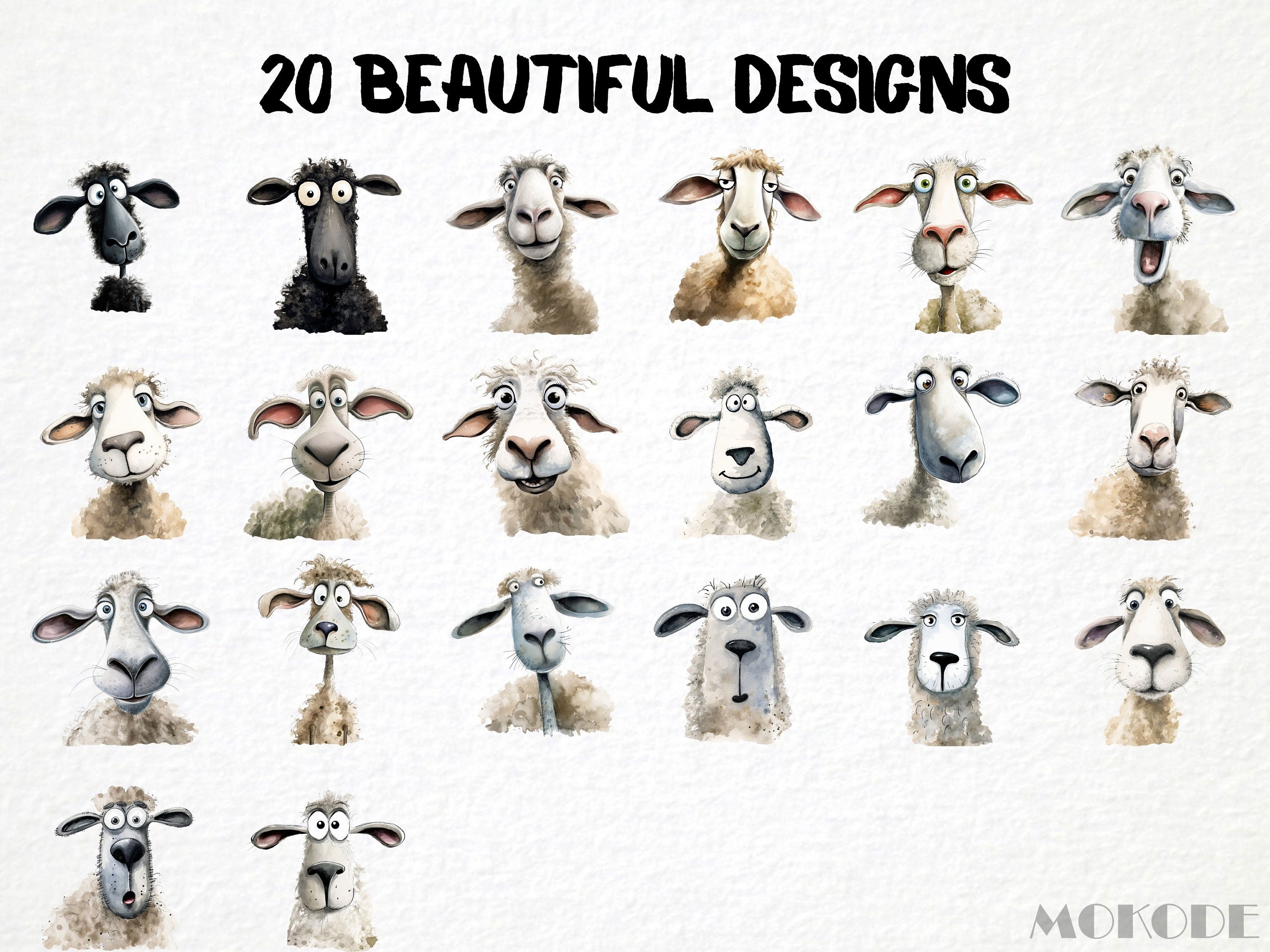 Funny Sheep Face Clipart 20 Png, Cute Caricature Farm Animal, Sheep ...