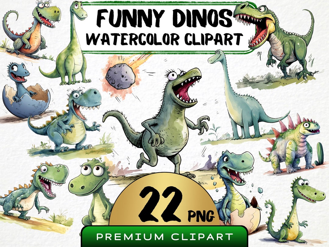 Funny Dino Clipart 22 Png, Cute Caricature Dinosaur, Pre-historic ...