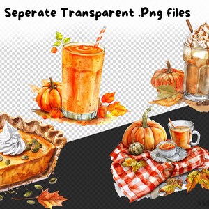 Watercolor Pumpkin Foods Clipart, Autumn Dishes (digital Download) - Etsy