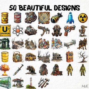 Nuclear Wasteland Clipart 50 Png, Atomic Age Illustration, Atom Bomb ...