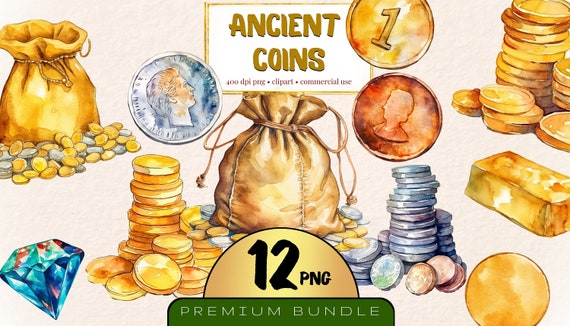 Silver And Gold Coins Clip Art