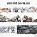 Watercolor Rock Borders Clipart – Stone Graphics, Scrapbooking (digital ...