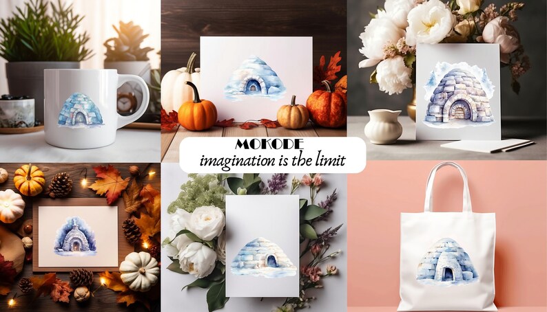Watercolor Igloo Clipart Set, Arctic Winter PNG (digital Download) - Etsy
