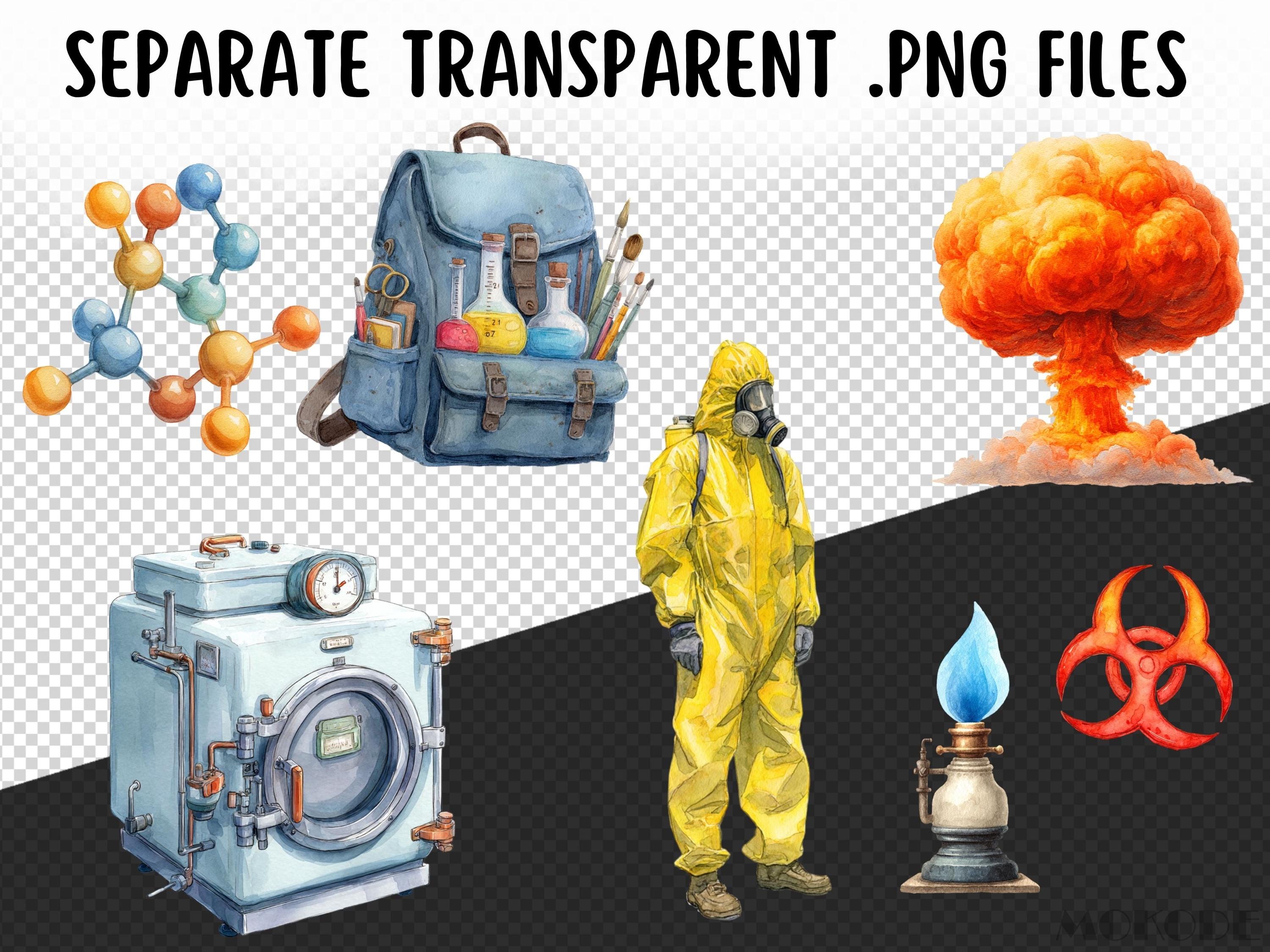 Science Lab Clipart 89 Png, Physics Watercolor Radioactive Atom ...