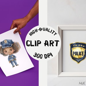 Watercolor Cute Police Station Clipart, 33 Png, Police Clipart, Police ...