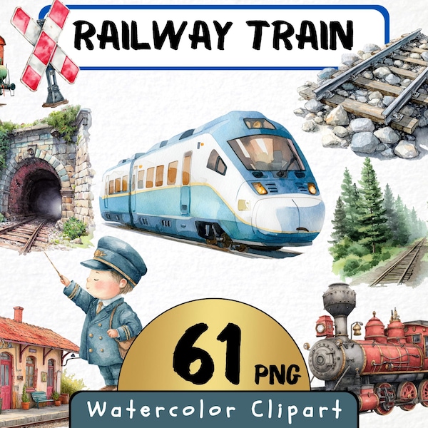 Watercolor Train Station - Etsy