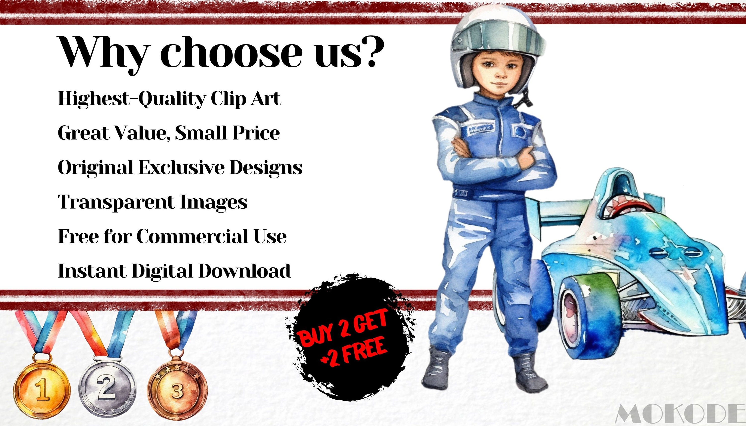 Little Racers Watercolor Clipart 66 Png Race Car Graphics - Etsy