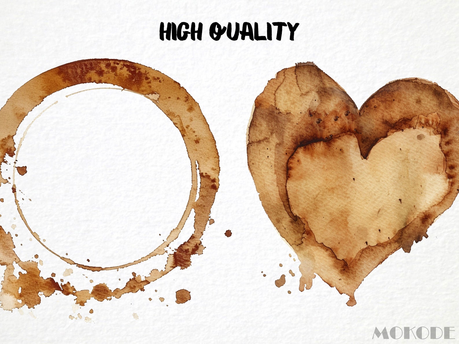 Watercolor Coffee Stains Clipart, Cafe Prints (21 PNG) (digital ...