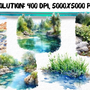 Watercolor Spring Clipart Set, Natural Springs Graphics (PNG Digital ...