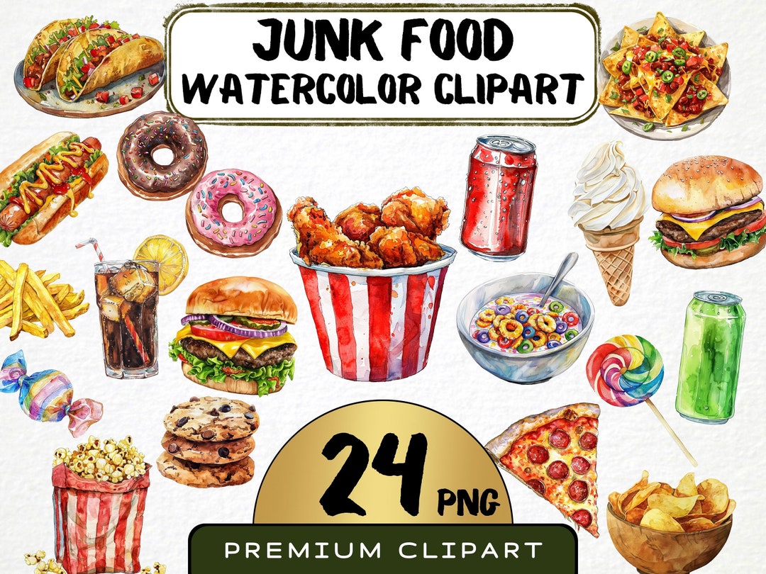 Junk Food Clipart 24 Png, Fast Food Graphic, Movie Night Foods, Burger ...