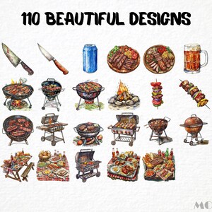 Watercolor BBQ Party Clipart 110 Png, Summer Barbecue, Grill ...