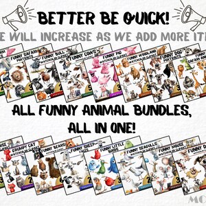 Funny Animals Megabundle Clipart, Silly Dog, Cat Png, Caricature Pet ...