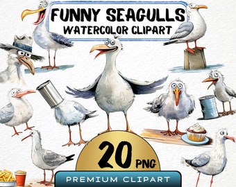 Funny Seagulls Clipart 28 Png, Goofy Seagull Birds, Silly Gulls ...