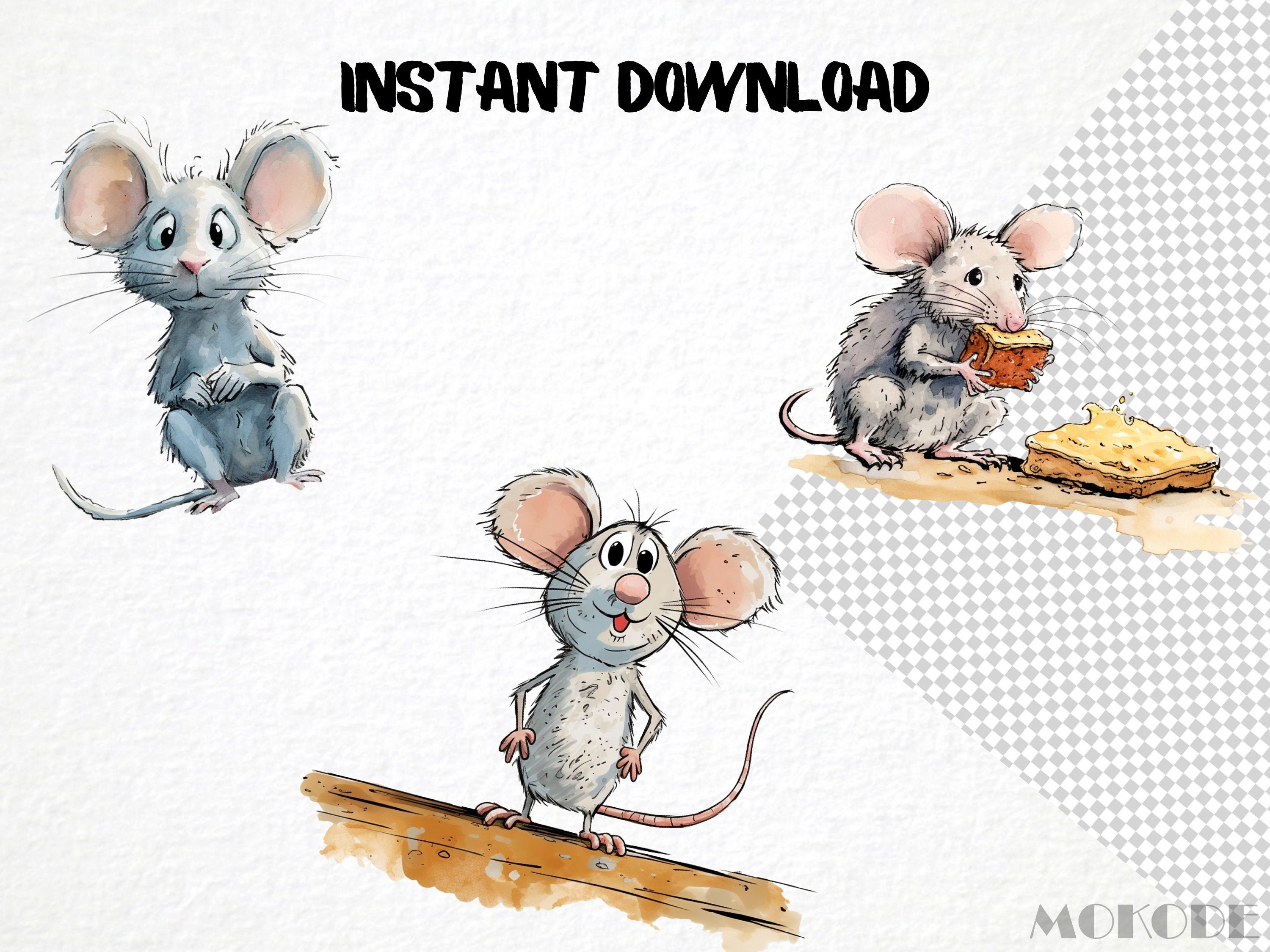 Funny Mouse Clipart 38 Png, Cute Caricature Mice, Rodent Animal ...