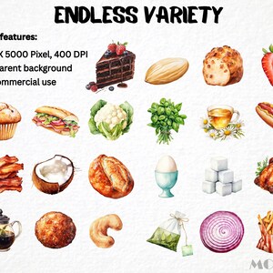 Food Megabundle Clipart, 2500 Png, Watercolor Fruits and Vegetables ...