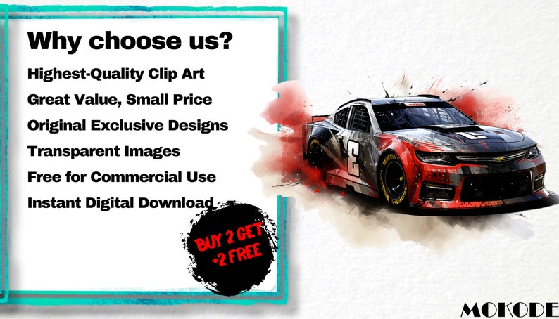 Nascar Watercolor Clipart, Set of 33, Racecar Clipart Bundle, Car ...