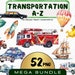 Transportation A-Z Clipart, Set of 52, Vehicles Download, Alphabet Clip ...