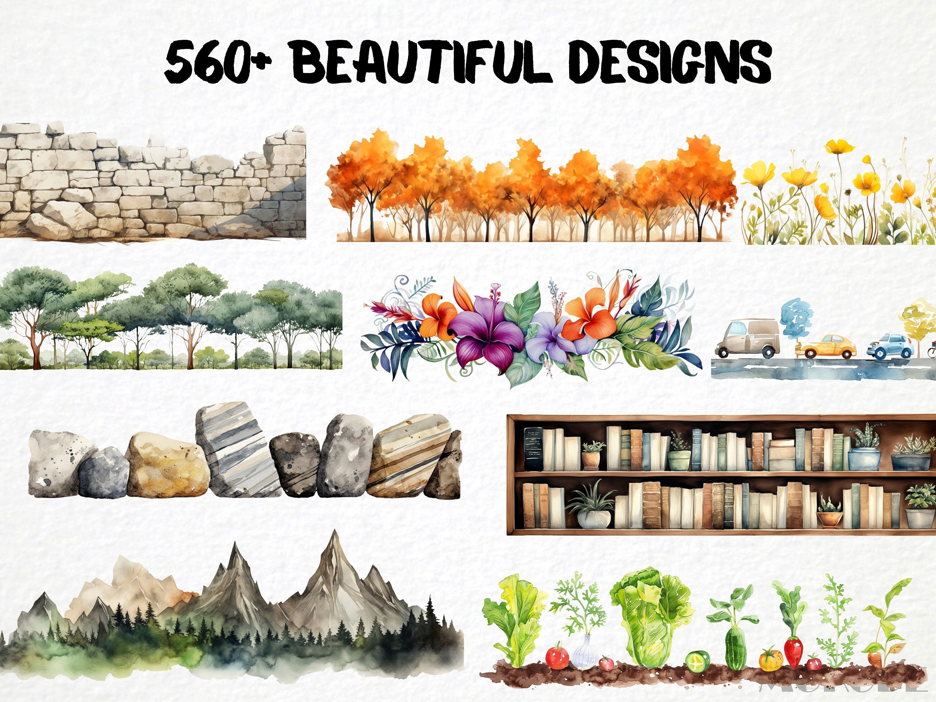Watercolor Borders Megabundle, DIY Graphics, Scrapbooking Elements ...