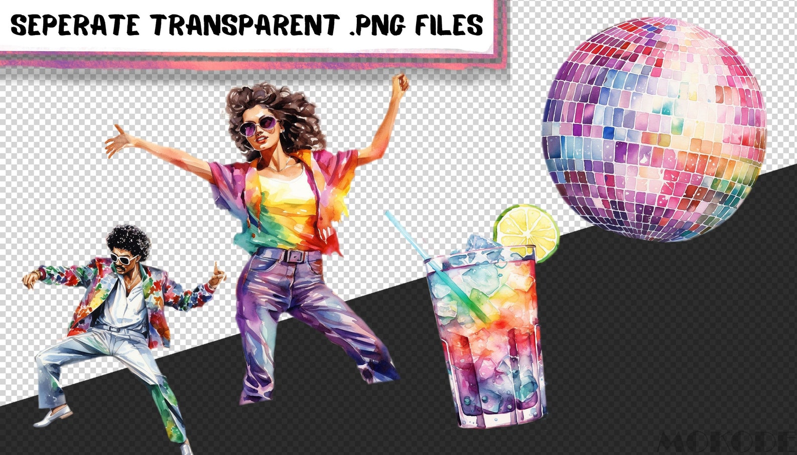 Retro Disco Clipart Bundle 80s Disco Time Set of 21 Party - Etsy