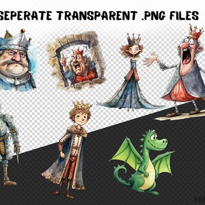 Funny Medieval Kingdom Clipart 33 Png, Quirky Knight, Watercolor King ...