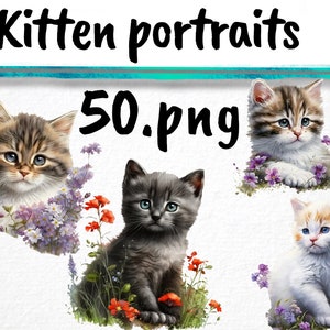 168 Cute Kittens Clip Art Bundle PNG Cat for Commercial Use Nursery ...