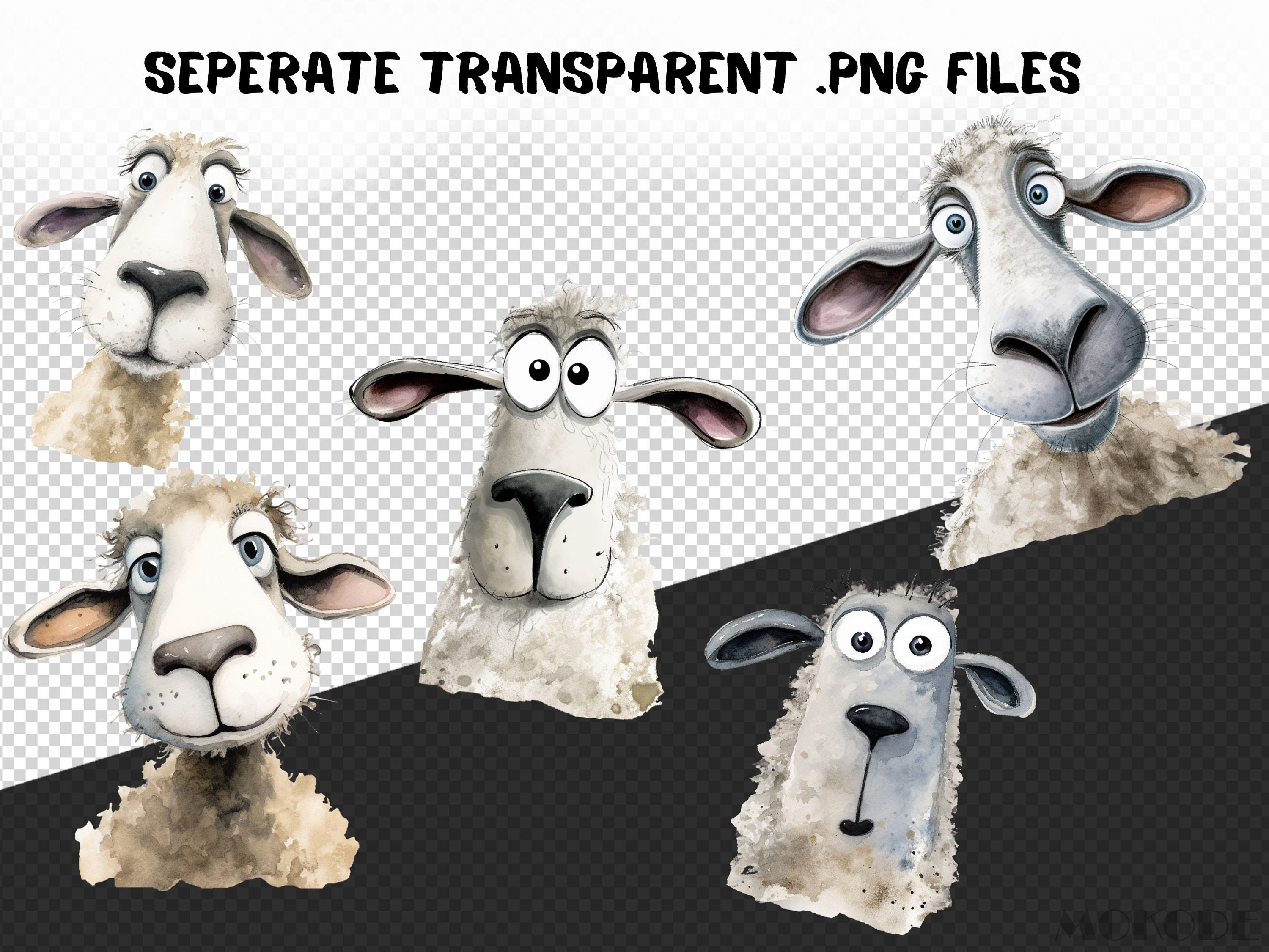 Funny Sheep Face Clipart 20 Png, Cute Caricature Farm Animal, Sheep ...