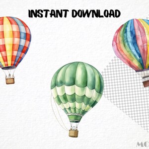 Watercolor Hot Air Balloon Clipart 15 Png Flying Colorful Balloon, Sky ...