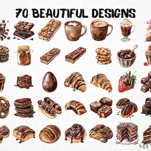Watercolor Chocolate Clipart 70 Png, Cocoa Clipart, Chocolate Bar Png ...