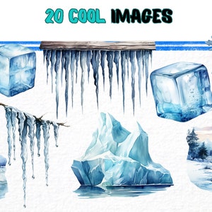 Watercolor Ice Cold Clipart 20 Png, Frost Graphics, Winter Lanscapes ...
