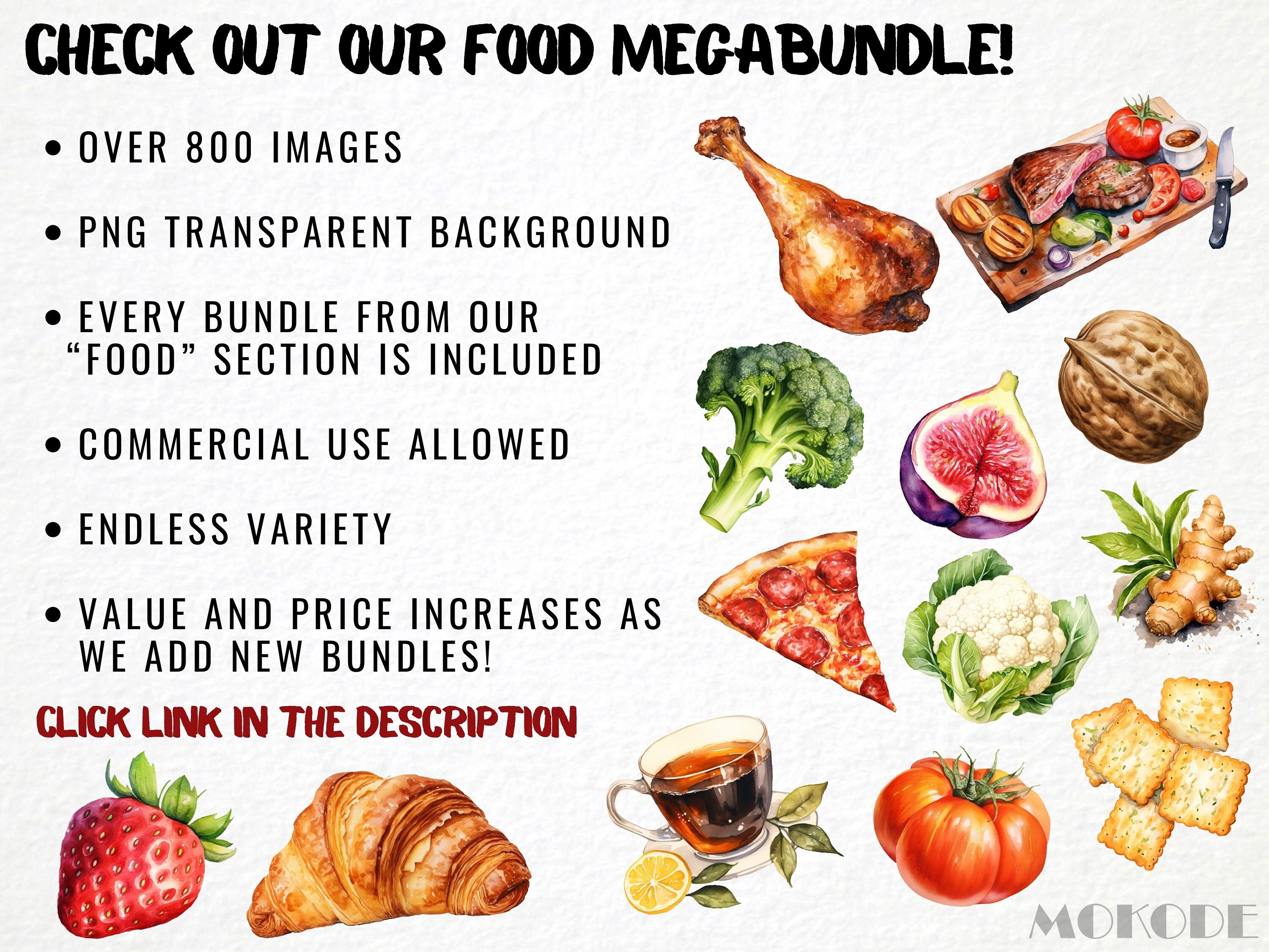 Watercolor Barbecue Clipart Set of 30, Bundle BBQ Png, Grill Food ...