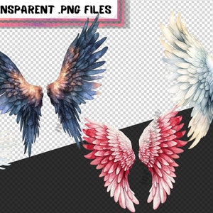 Angel Wings Clipart, Set of 20, Feather Wings Png, Spiritual Clipart ...