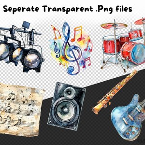 School Musical Clipart 33 Png, Watercolor Kids Instruments, Piano Png ...