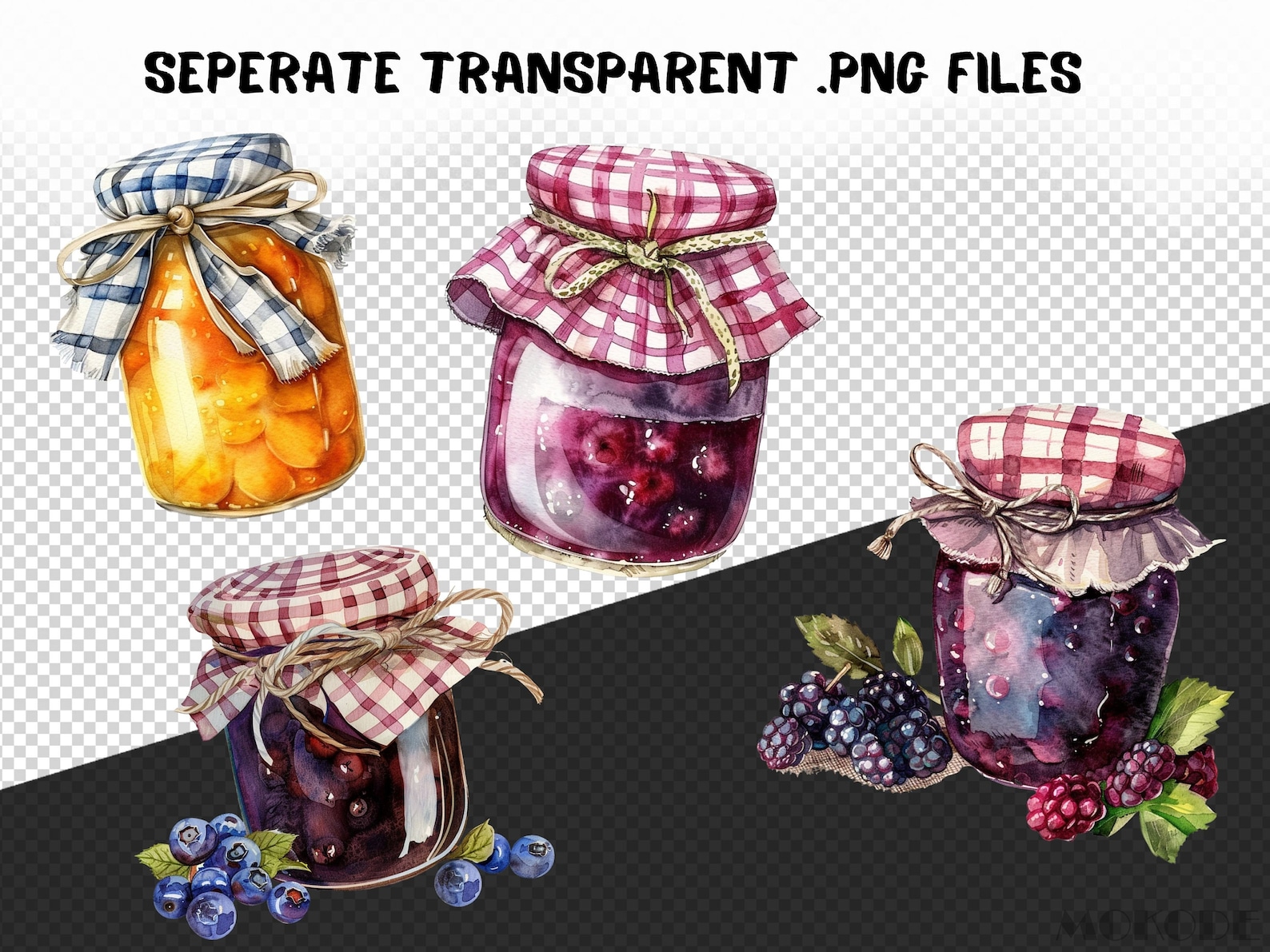Watercolor Fruit Jam Clipart, Breakfast Spread Graphics (35 PNG) - Etsy