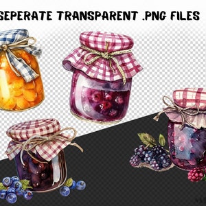 Watercolor Homemade Fruit Jam Clipart 35 Png, Breakfast Spread Graphics ...