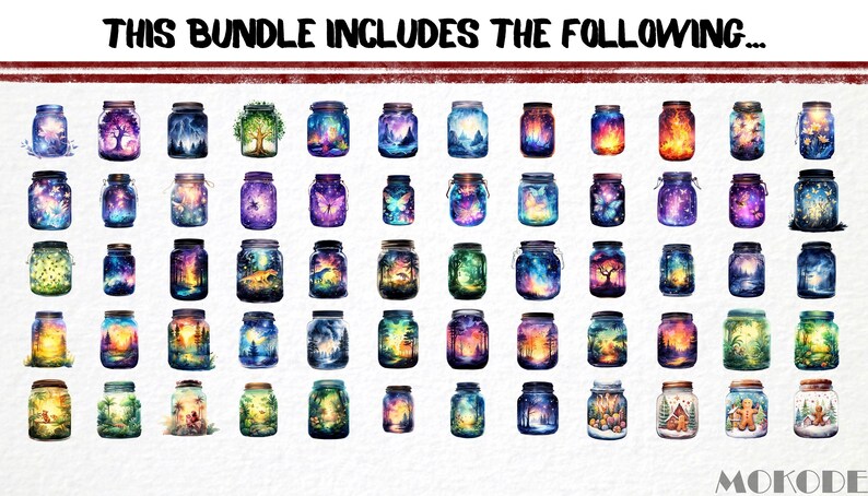 Watercolor Firefly Jar Clipart – 101 Magical Graphics (digital Download ...