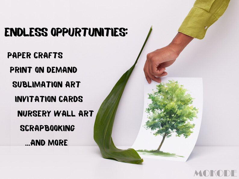 Watercolor Summer Tree Clipart 12 Png, Green Tree Graphics, Garden ...