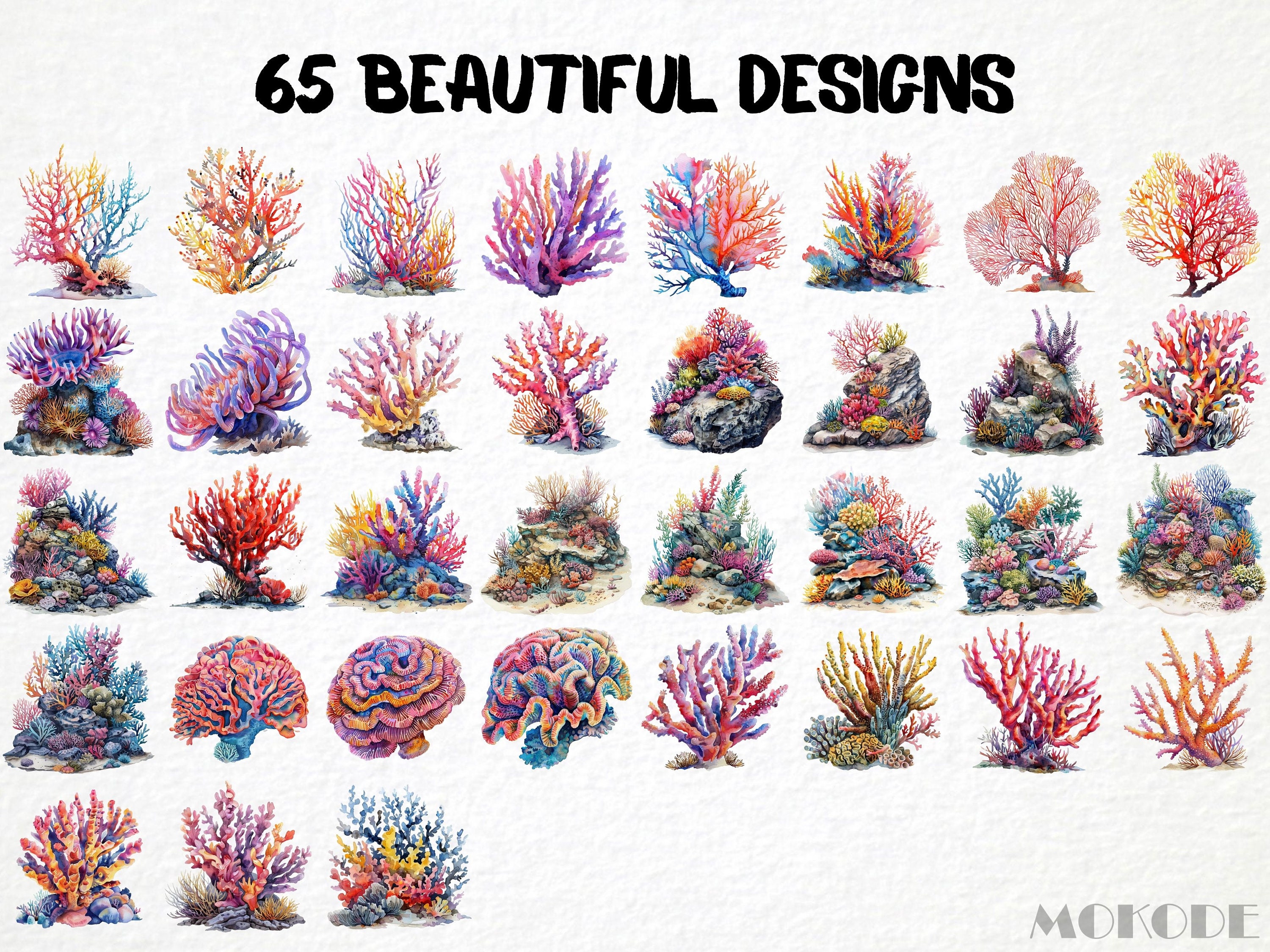 Watercolor Coral Reef Clipart 65 Png, Tropical Ocean, Summer Png ...