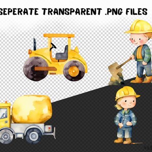 Watercolor Construction Clipart, 33 Png, Construction Vehicle Instant ...
