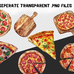Watercolor Pizza Clipart, Pizzeria Graphics (38 PNG), Commercial Use - Etsy