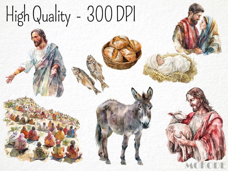 Jesus Christ Clipart 58 Png, Nativity Watercolor New Testament Bible ...