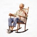 Funny Rocking Chair Grandpa Clipart 21 Png, Caricature Old Man Sitting ...