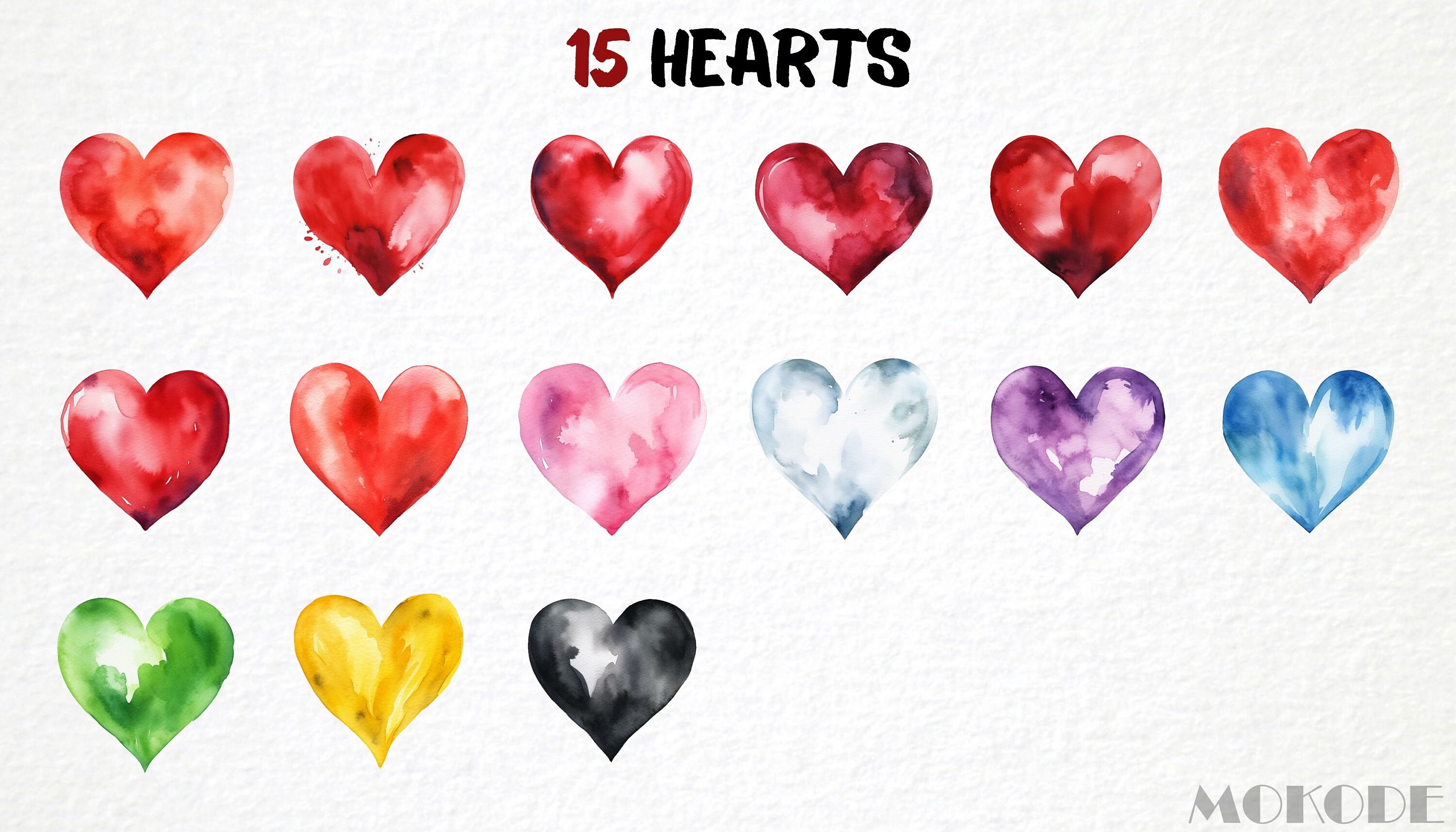Watercolor Hearts Clipart Bundle, Love Graphics (digital Download) - Etsy