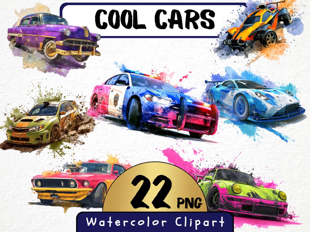 Cool Cars Clipart 22 Png, Race Car Color Splash Tshirt Design Clipart ...