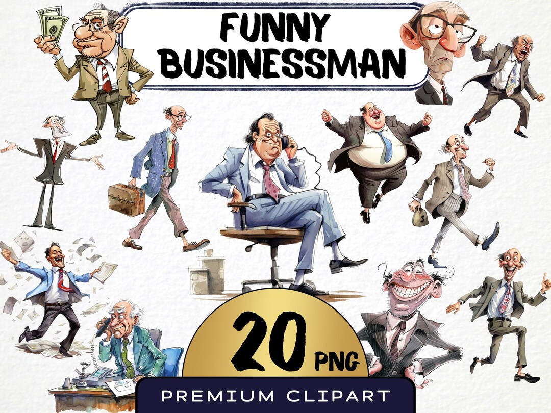 Funny Businessman Clipart 20 Png, Hilarious Office Graphics, Watercolor ...