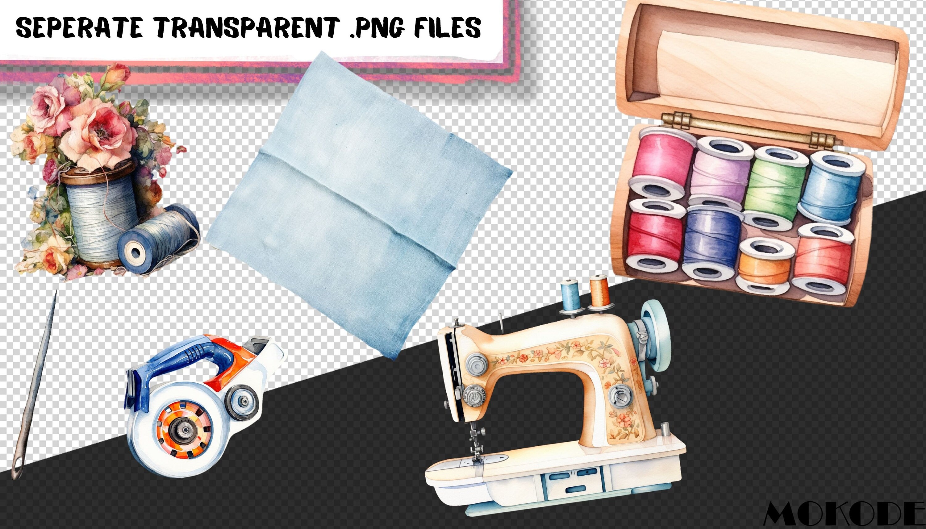 Watercolor Sewing Utensils Clipart, Set of 40, Craft Room Essentials ...