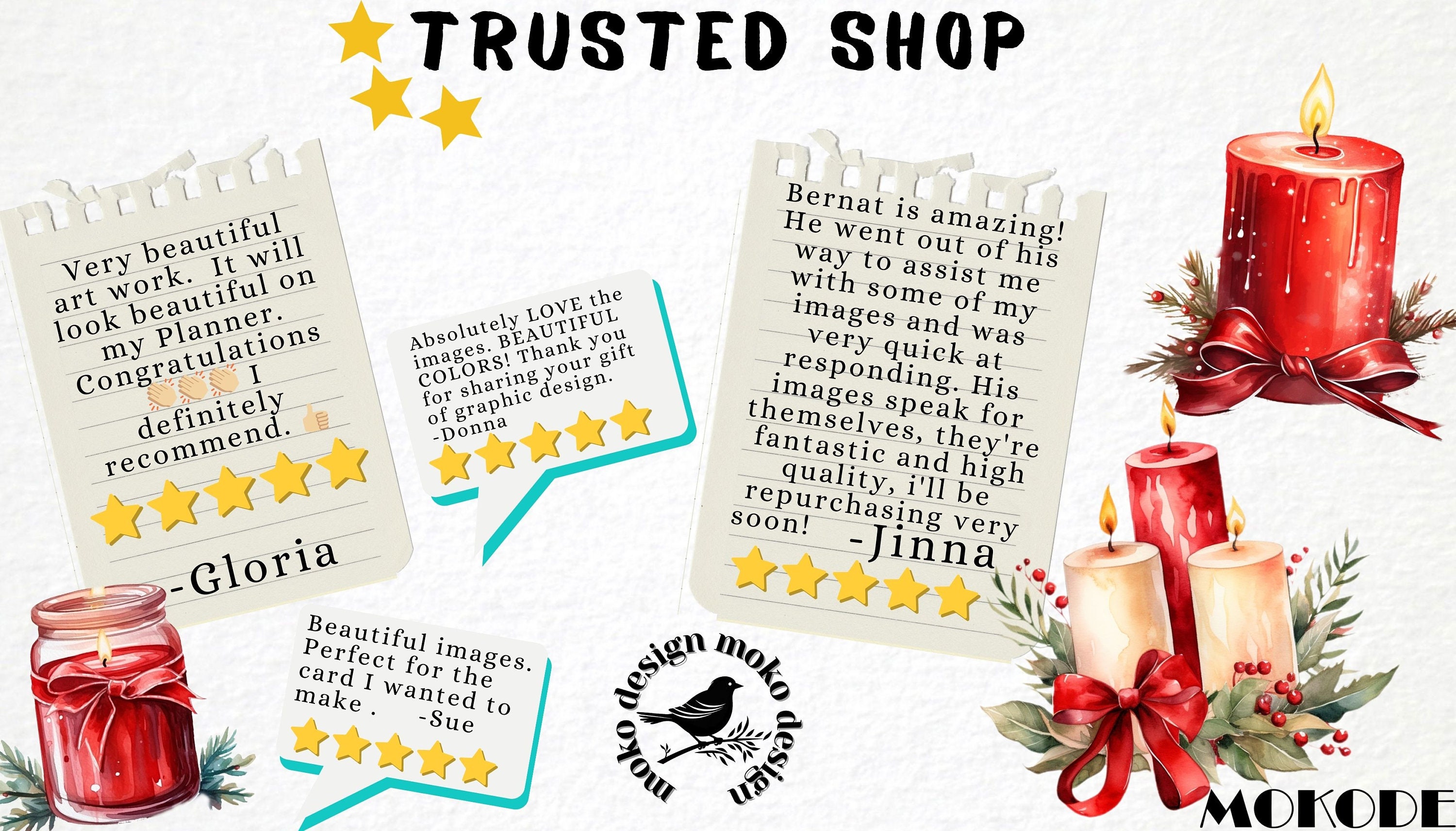 Watercolor Christmas Candles Clipart Set of 20 Festive Red - Etsy