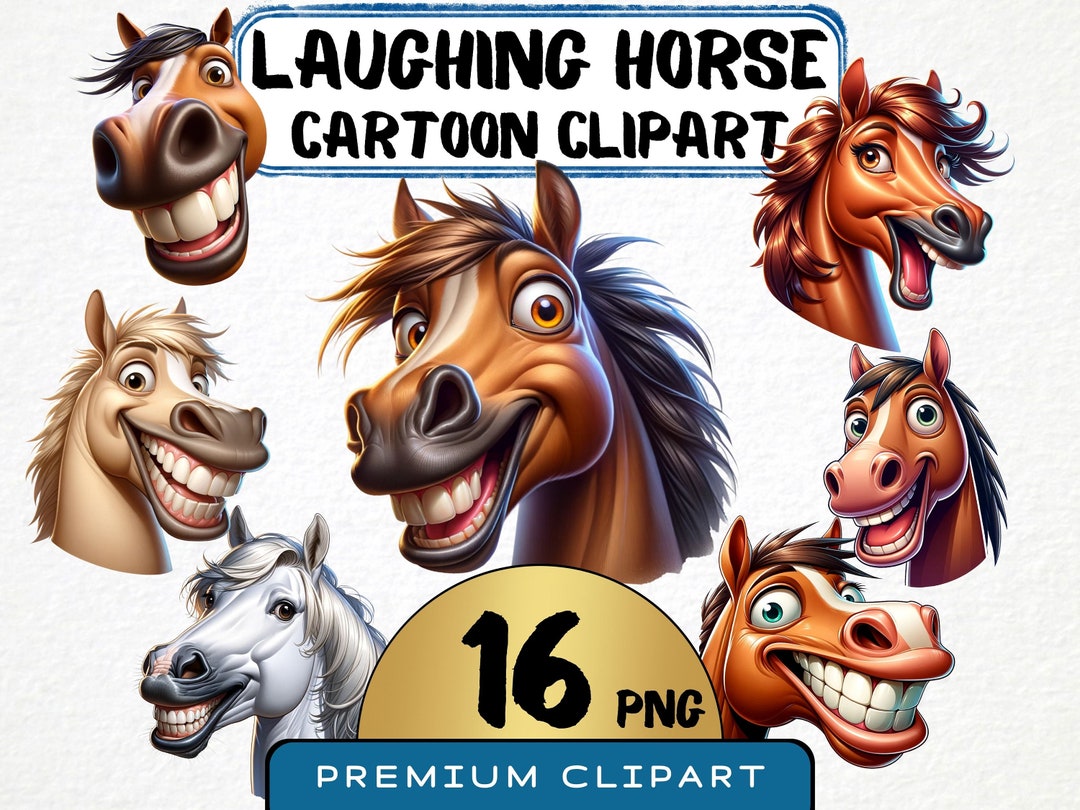Laughing Horse Face Clipart 16 Png, Caricature Pony, Horse Portrait ...